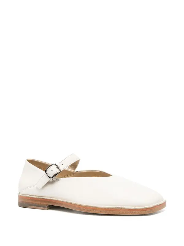 LEMAIRE Square-toe Ballet Flats - White