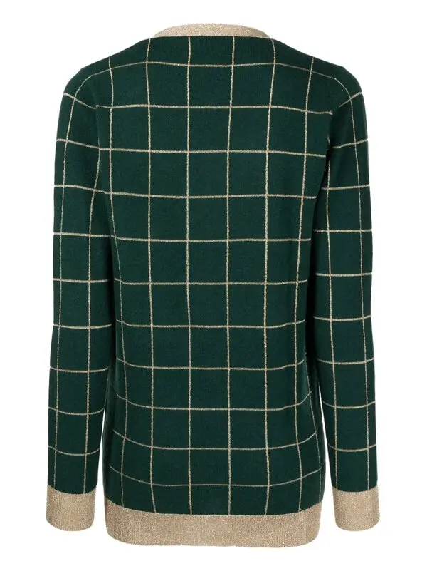 MADELEINE THOMPSON Check-pattern Cardigan - Green