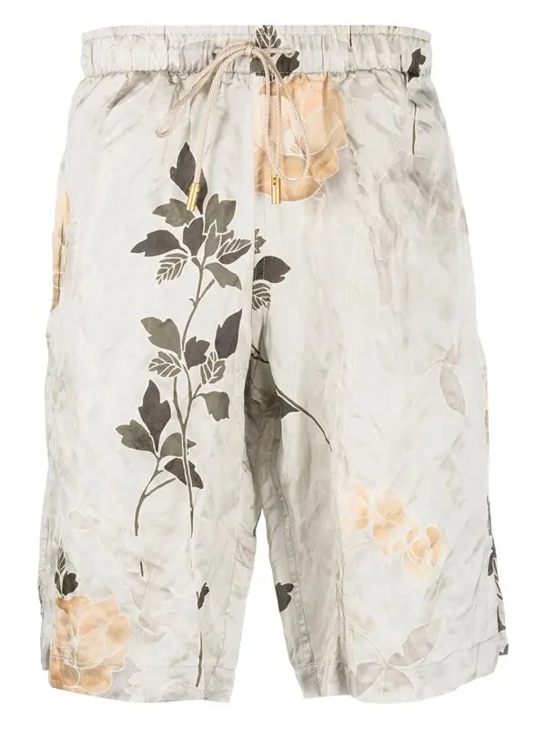 Etro Floral-print Swim Shorts - Green