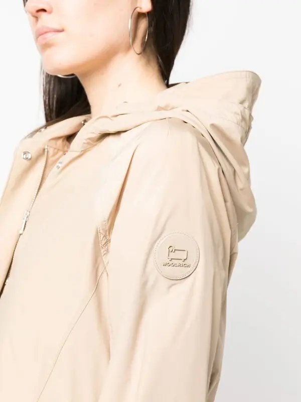 Woolrich Hooded Mid-length Coat - Neutrals