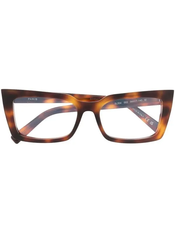 Saint Laurent Tortoiseshell Square Glass Frames