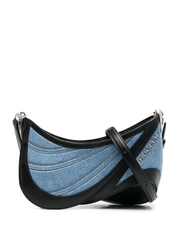 MUGLER Small Spiral Curve 01 Denim Bag - Blue