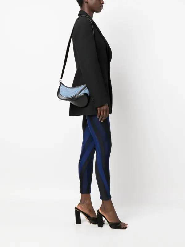 MUGLER Small Spiral Curve 01 Denim Bag - Blue