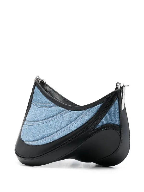 MUGLER Small Spiral Curve 01 Denim Bag - Blue