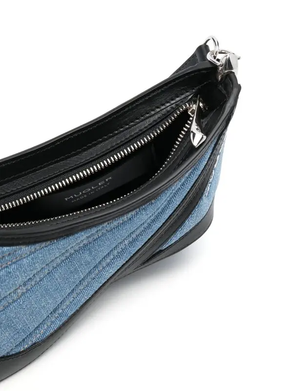 MUGLER Small Spiral Curve 01 Denim Bag - Blue