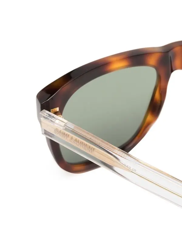 Saint Laurent Tortoiseshell Square Frame Glasses