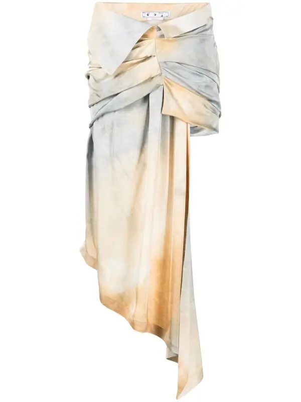 Off-White Tie-dye Asymmetric Skirt