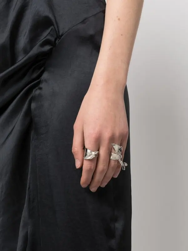 Maison Margiela Knot Ring Set In Silver - 69% Off | Editorialist