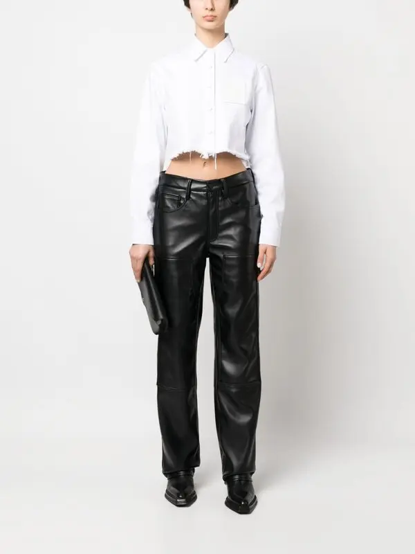 Raf Simons Logo-patch Cropped Shirt - White