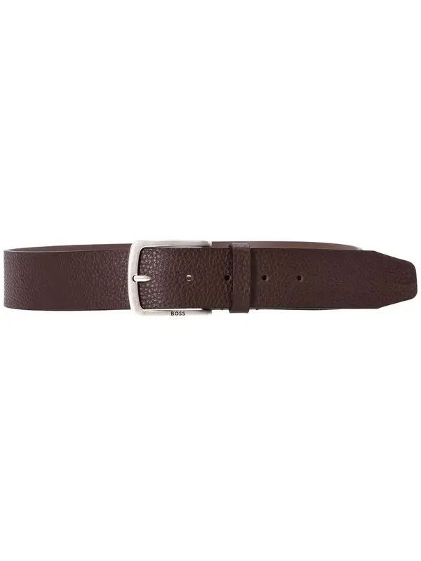 BOSS Grained Leather Belt - Brown