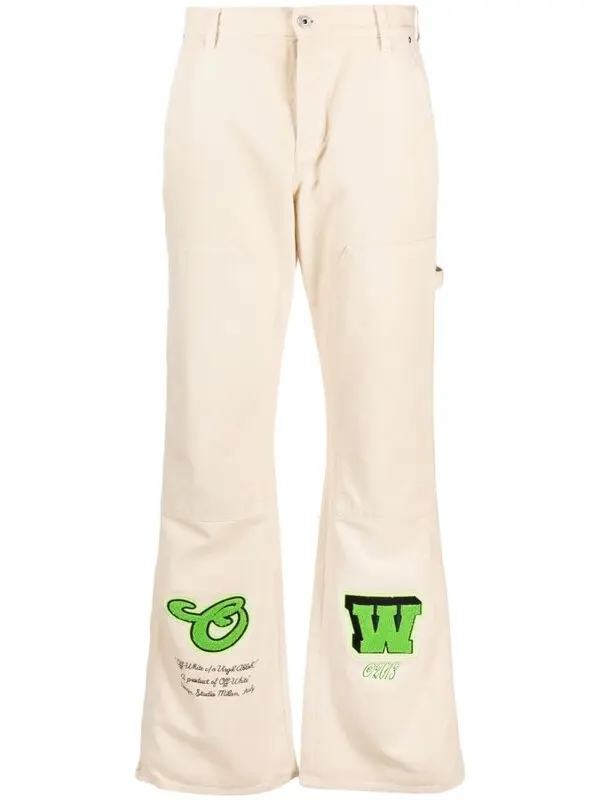 Off-White Logo-appliqué Straight-leg Jeans