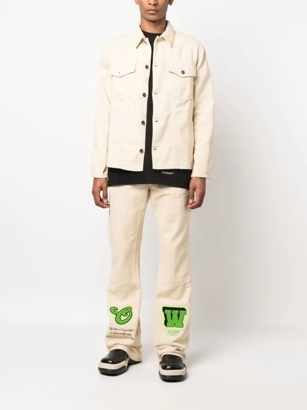 Off-White Logo-appliqué Straight-leg Jeans
