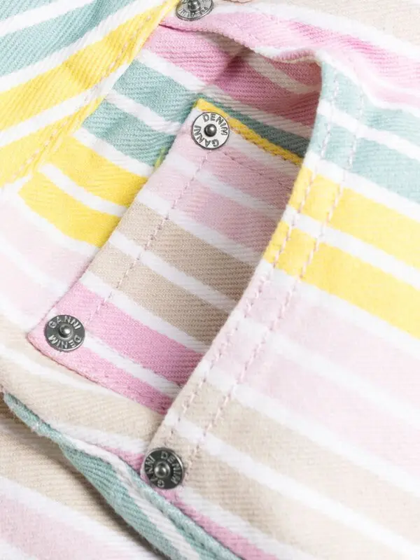 GANNI Striped Tapered Jeans - Pink