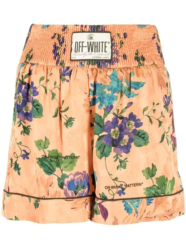 Off-White Floral-print Shorts