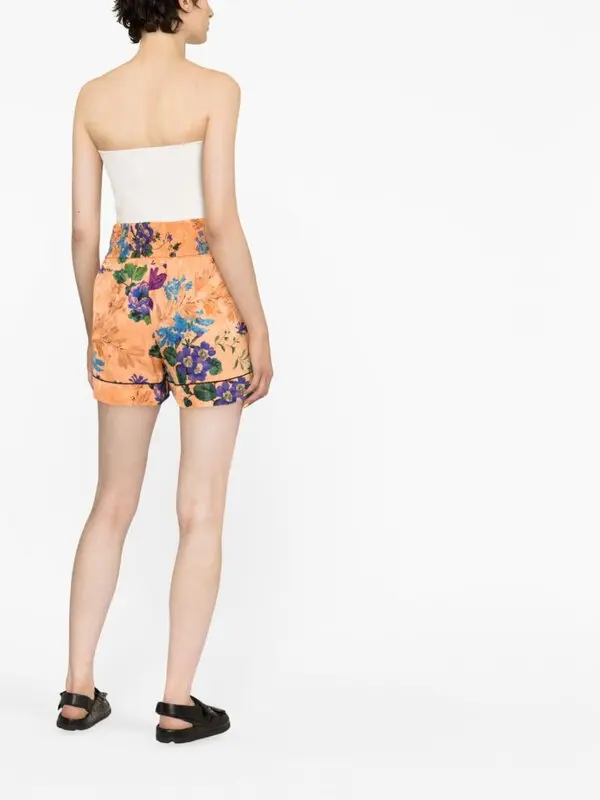 Off-White Floral-print Shorts
