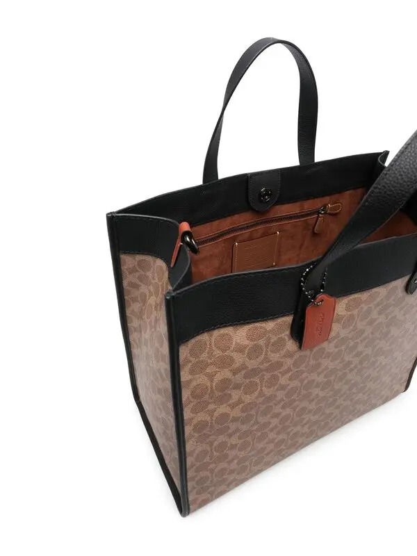 COACH フィールドトート40 ブラウン Coach Field Tote 40 Leather Tote Bag - Brown | Editorialist