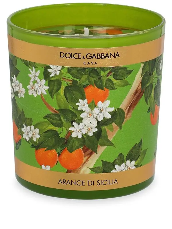 Dolce & Gabbana Floral-print Scented Candle - Green