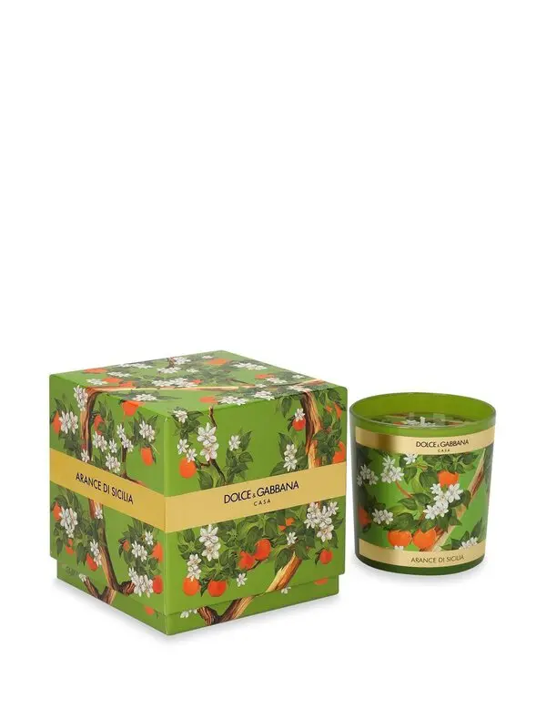Dolce & Gabbana Floral-print Scented Candle - Green