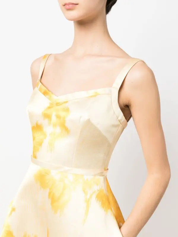 EMILIA WICKSTEAD Floral-print Midi Dress - Yellow