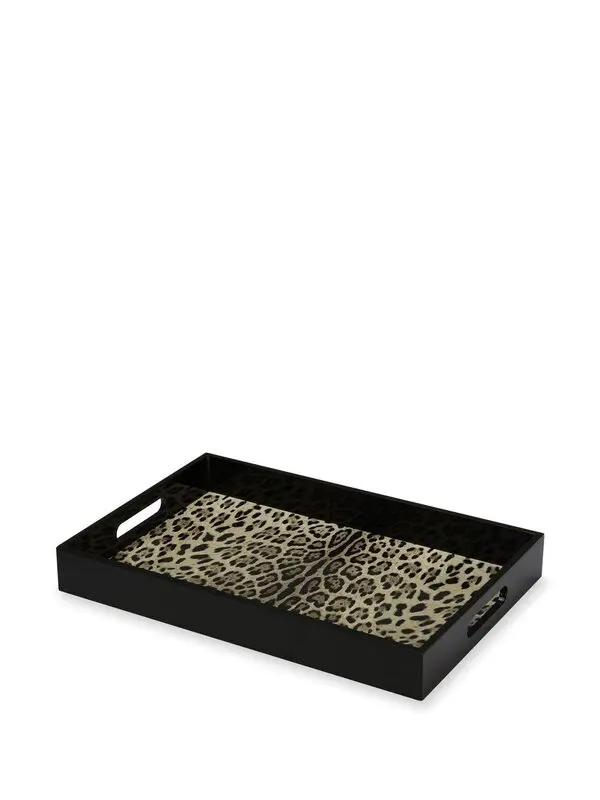 Dolce & Gabbana Leopard Print Tray - Black