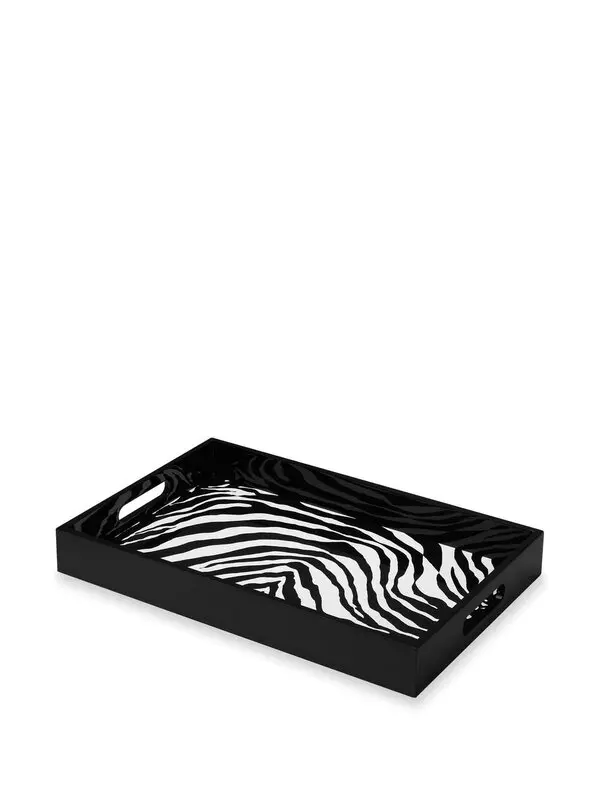 Dolce & Gabbana Zebra-print Wood Tray - Black
