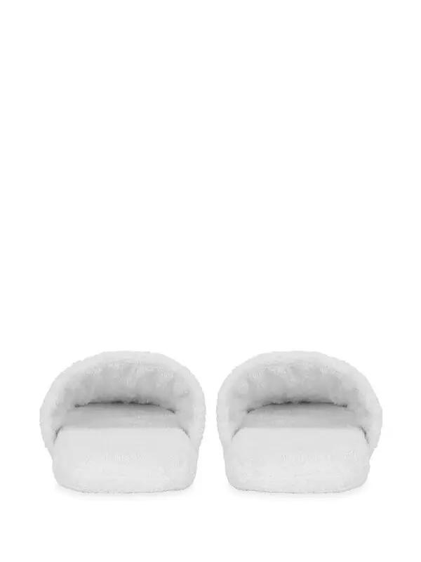 Dolce & Gabbana Embroidered Logo Cotton Slippers - White