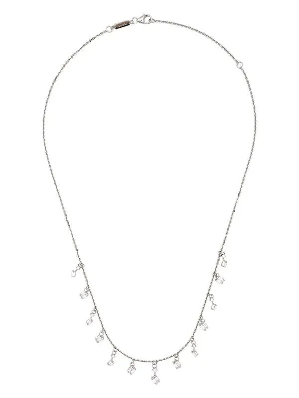 SUZANNE KALAN 18kt White Gold Cascade Diamond Necklace - Silver