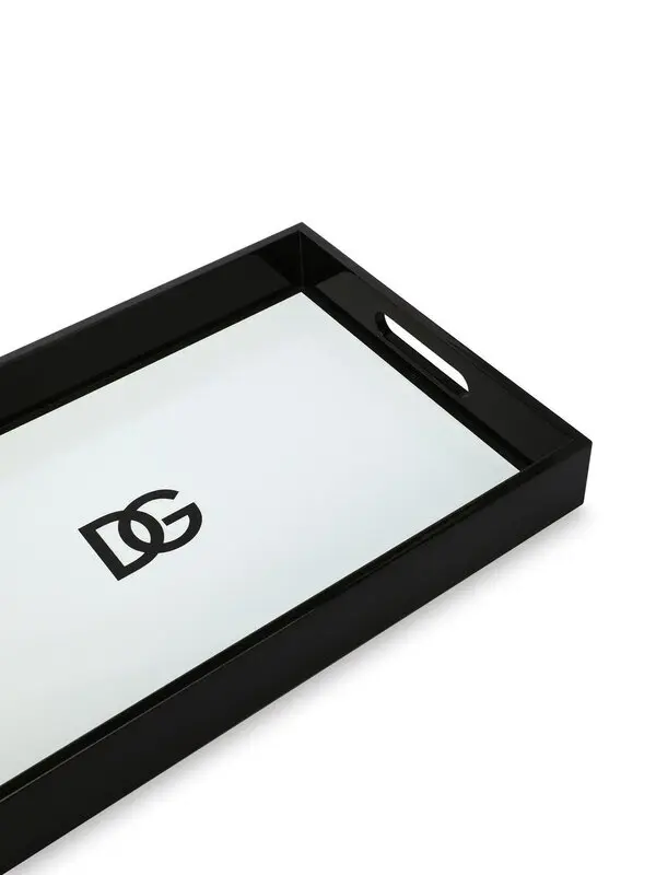 Dolce & Gabbana Dg Logo Wood Tray - Black