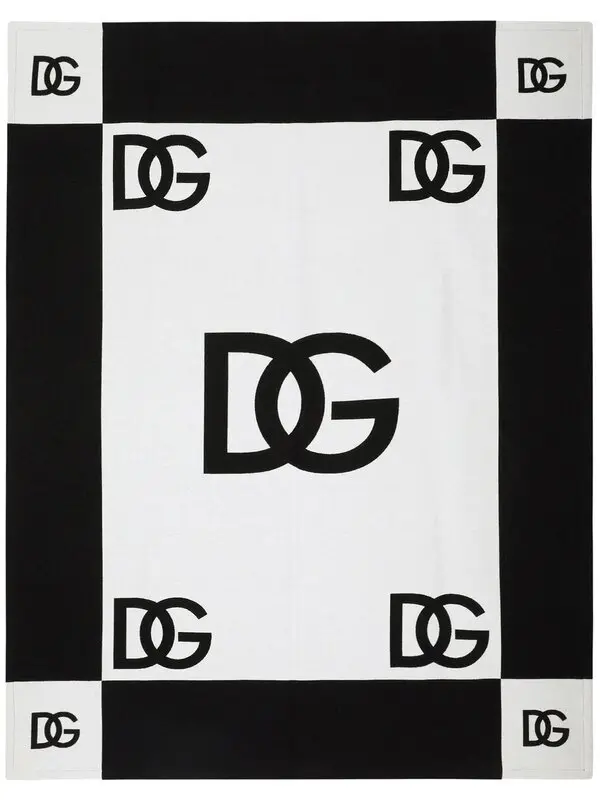 Dolce & Gabbana Logo Pattern Cotton Blanket