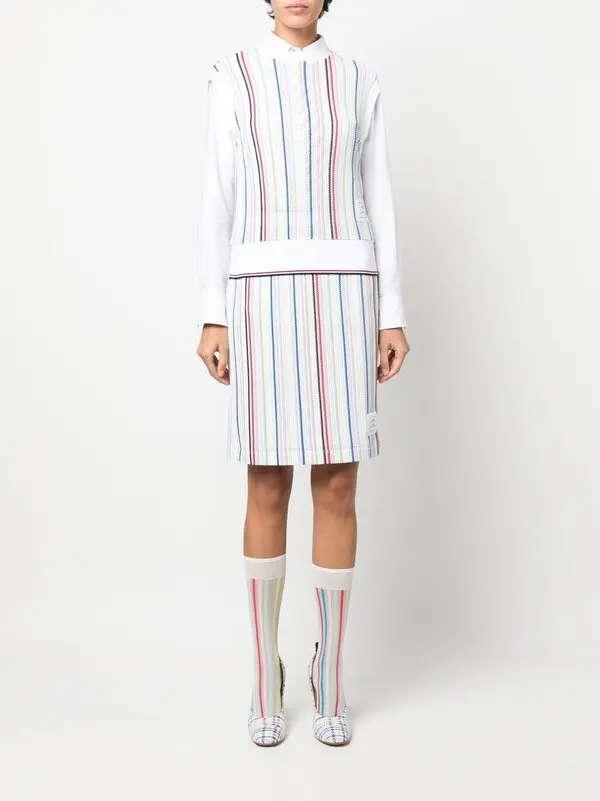 Thom Browne Striped Straight Skirt