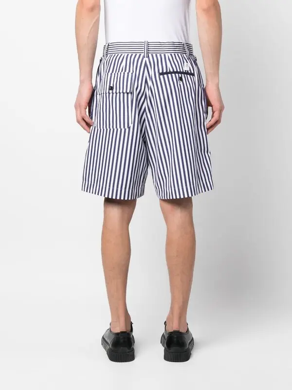 Sacai Vertical-stripe Print Cotton Shorts