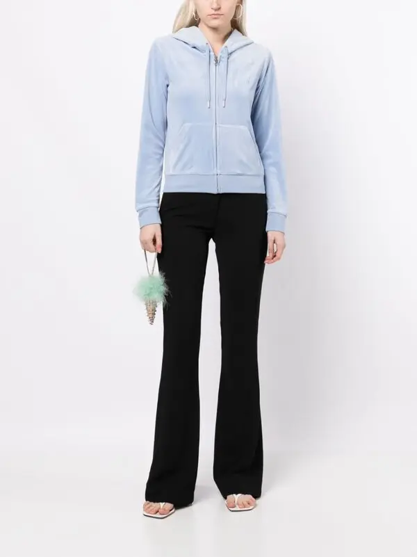 Juicy Couture Robertson Velvet-effect Hoodie - Blue