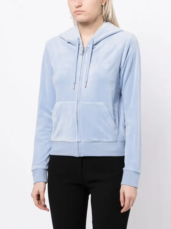 Juicy Couture Robertson Velvet-effect Hoodie - Blue