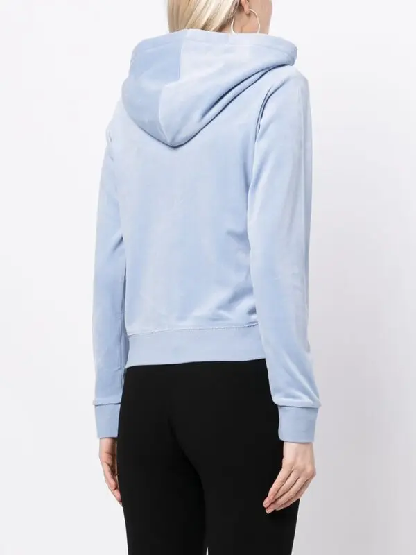 Juicy Couture Robertson Velvet-effect Hoodie - Blue