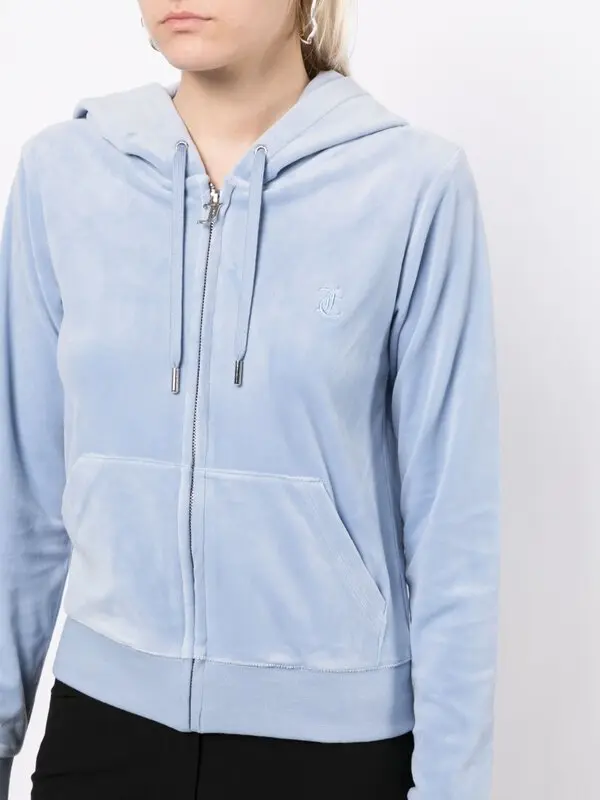 Juicy Couture Robertson Velvet-effect Hoodie - Blue