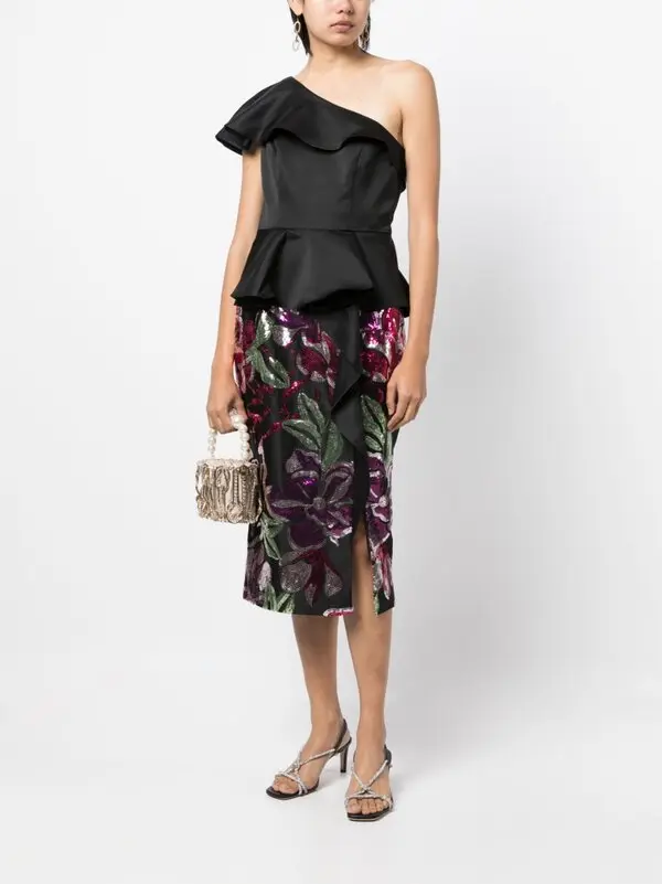 Marchesa Sequin-embellished Dress