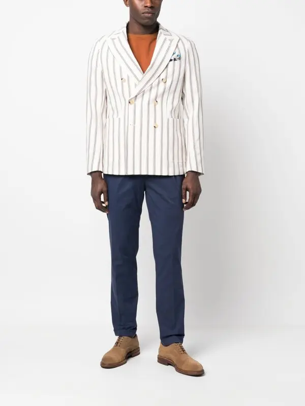MANUEL RITZ Stripe-pattern Double-breasted Blazer