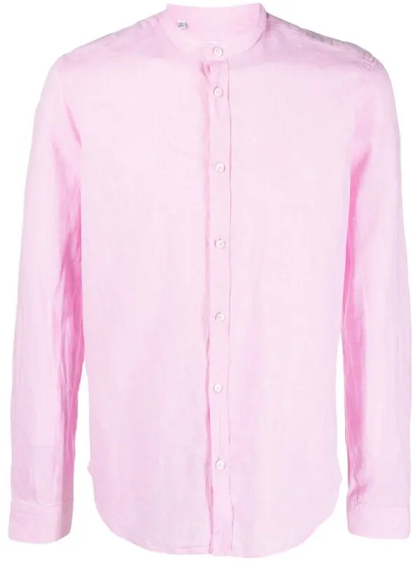 MANUEL RITZ Band-collar Plain Shirt - Pink