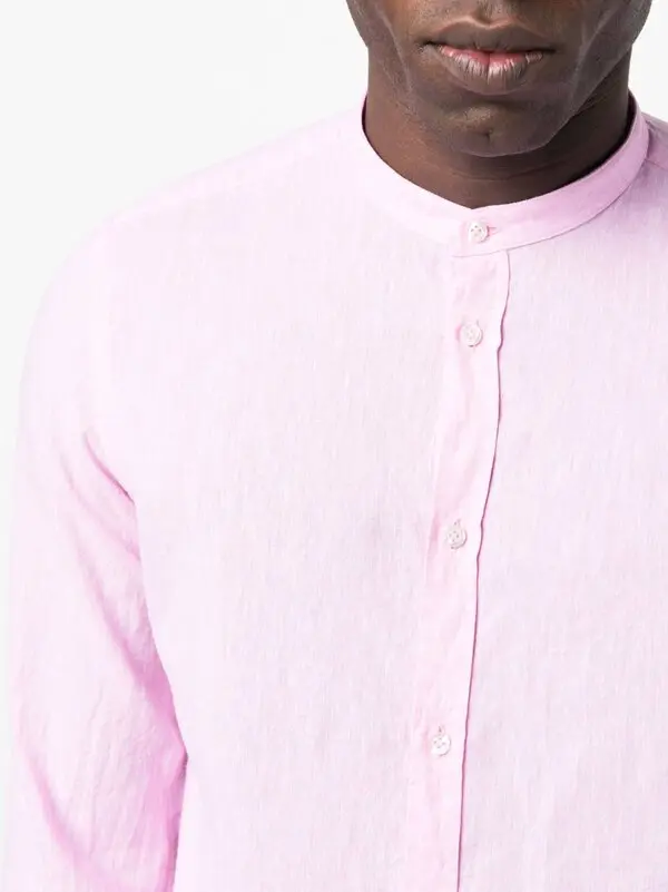 MANUEL RITZ Band-collar Plain Shirt - Pink