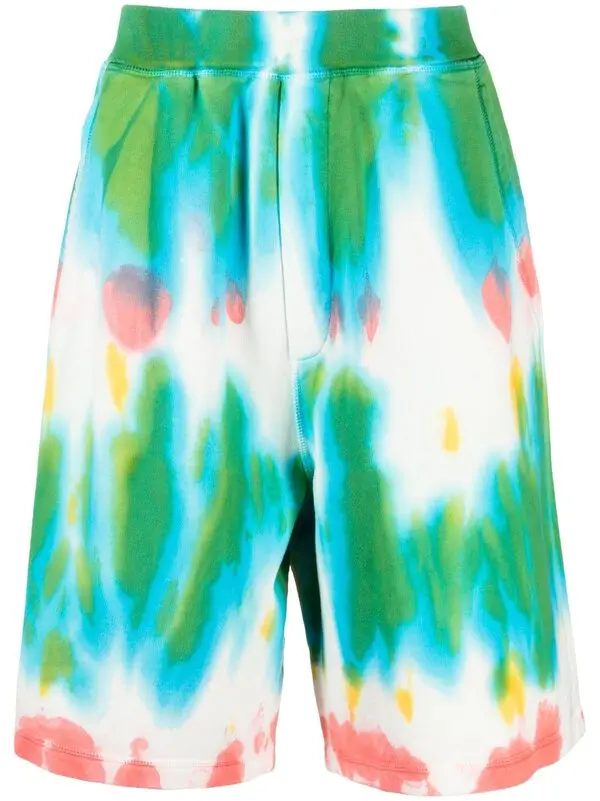 Dsquared2 Tie-dye Print Track Shorts - Green