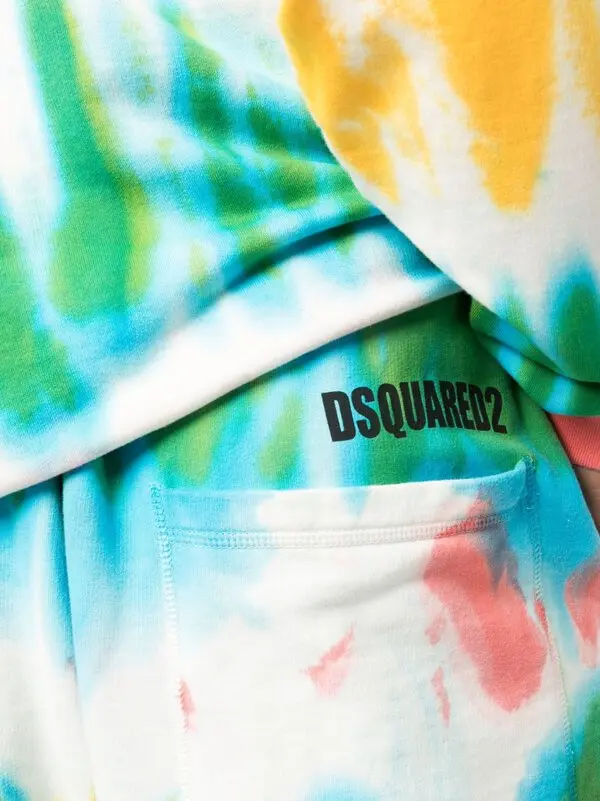 Dsquared2 Tie-dye Print Track Shorts - Green