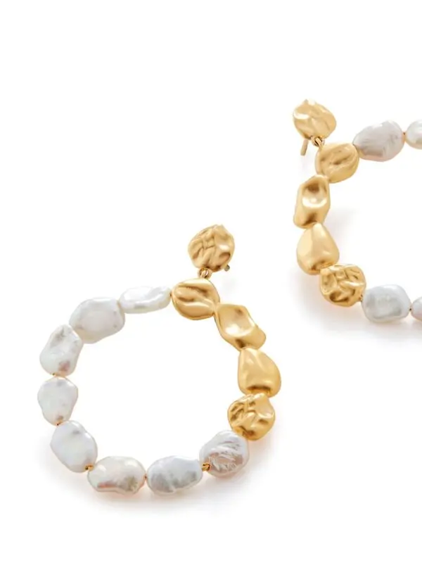 Monica Vinader Mother-of-pearl Dangle Hoop Earrings