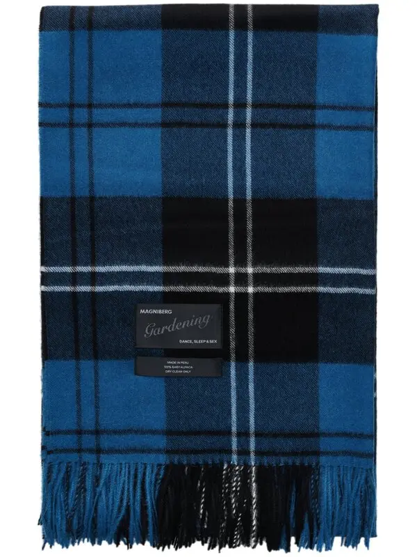 MAGNIBERG Logo-patch Alpaca Blanket - Blue