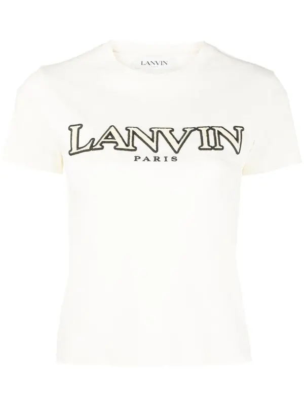 LANVIN Logo-patch T-shirt - White