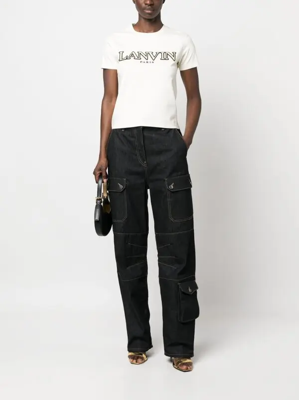 LANVIN Logo-patch T-shirt - White