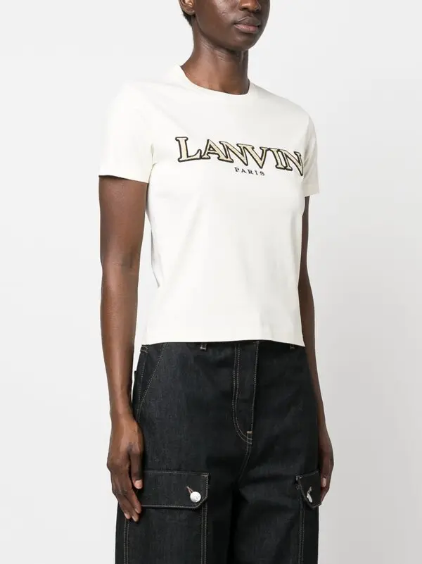 LANVIN Logo-patch T-shirt - White