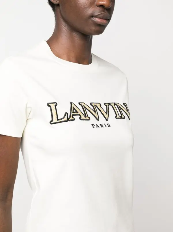 LANVIN Logo-patch T-shirt - White