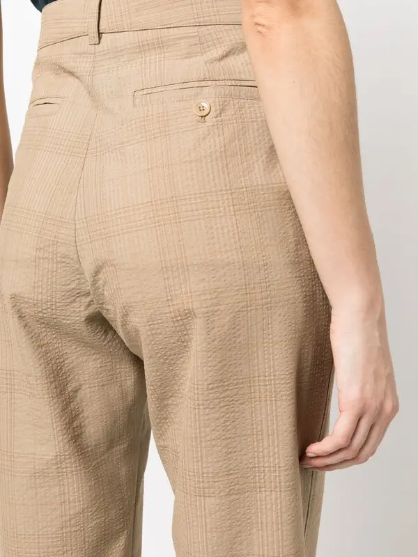 LEMAIRE Check-print High-waisted Trousers