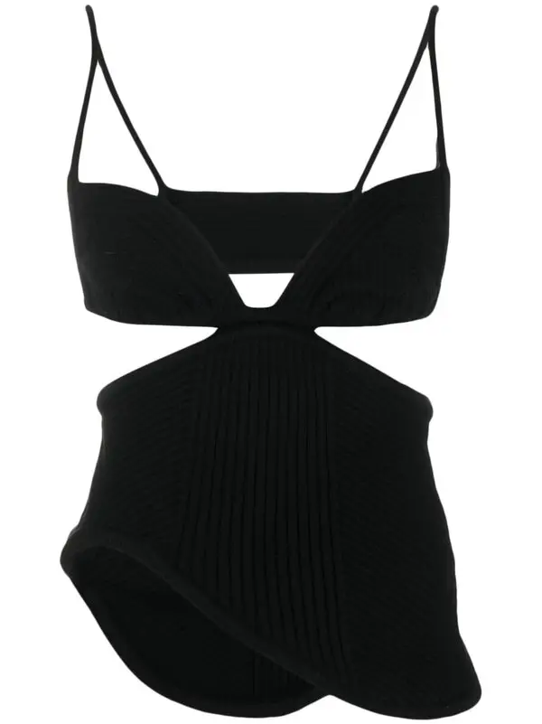 Off-White Cut-out Ribbed-knit Top