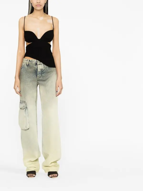 Off-White Cut-out Ribbed-knit Top